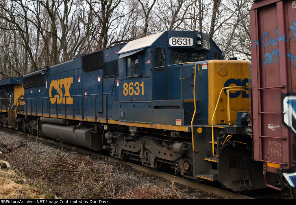 CSX SD50-2 8631 trails on C970-15